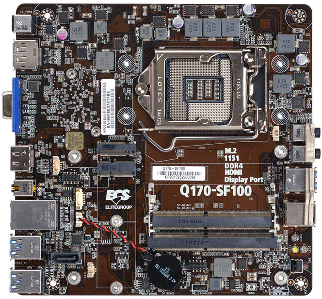 ECS Q170-SF100 - Motherboard Specifications On MotherboardDB